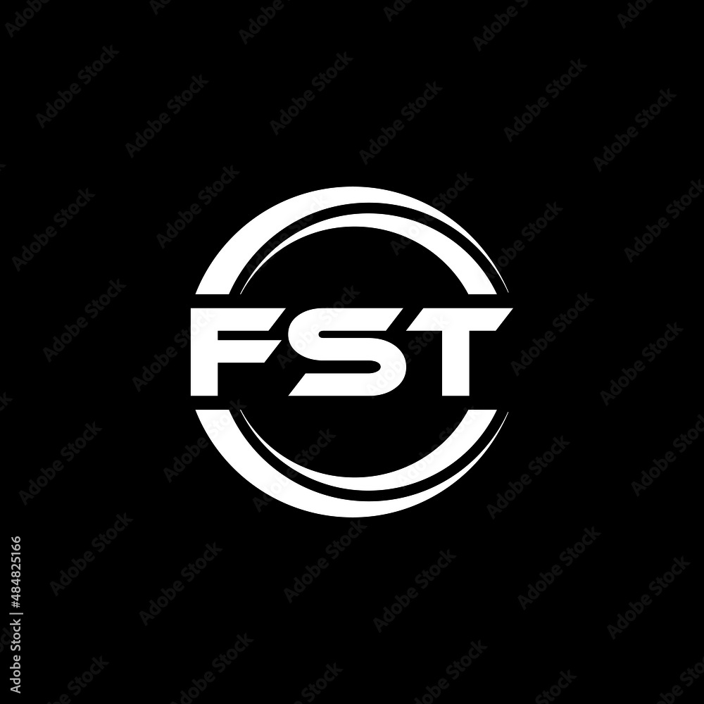 Vettoriale Stock FST letter logo design with black background in ...