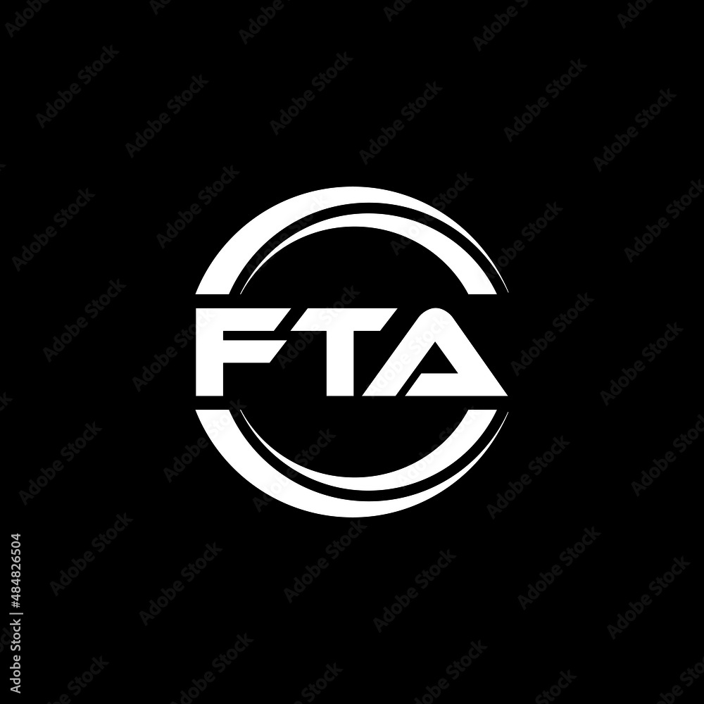 FTA letter logo design with black background in illustrator, vector ...