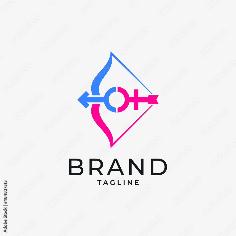 Logo equality freedom archer vector design. Stock Vector | Adobe Stock