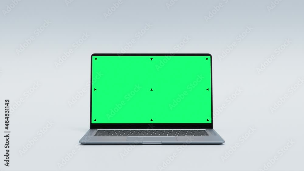 Mockup Shot of Laptop Computer with Green Screen in Bright, Cozy ...