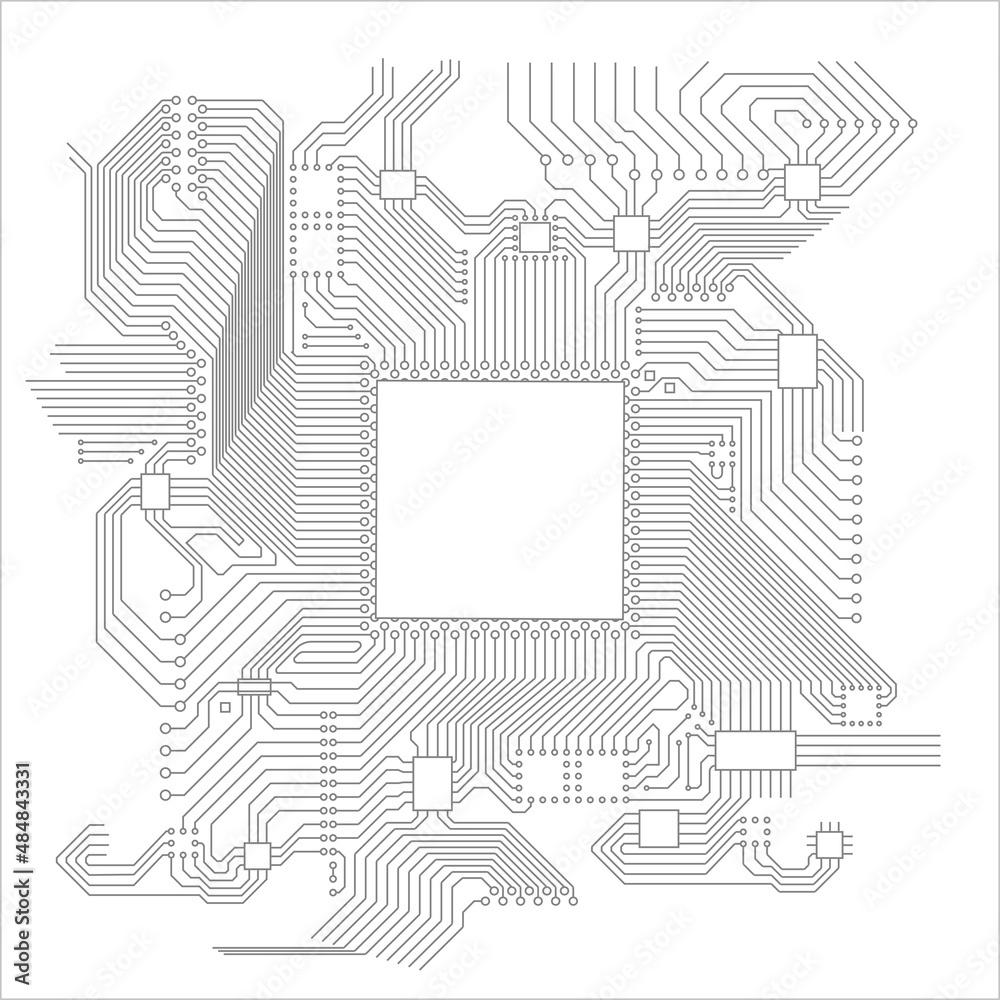 Circuit board vector illustration. Vector electronic circuit high tech ...