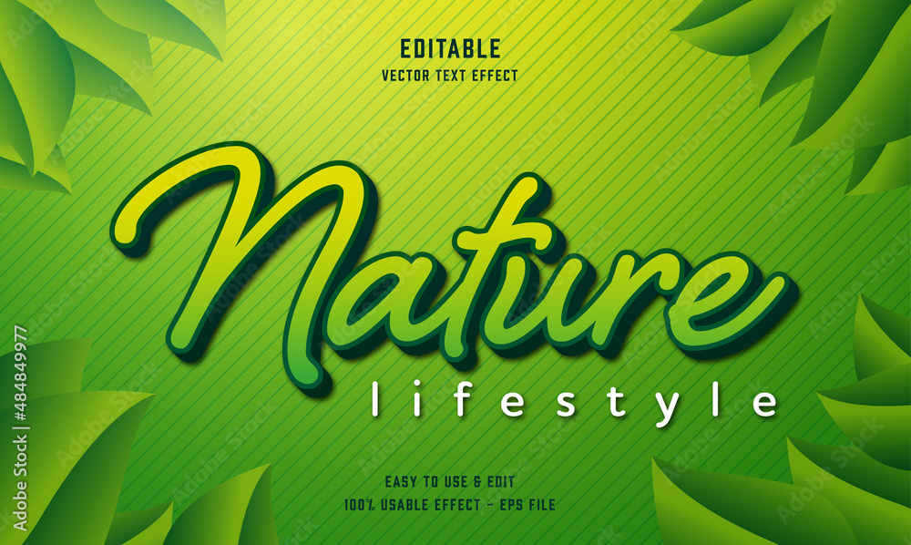 editable nature lifestyle vector text effect with modern style design ...