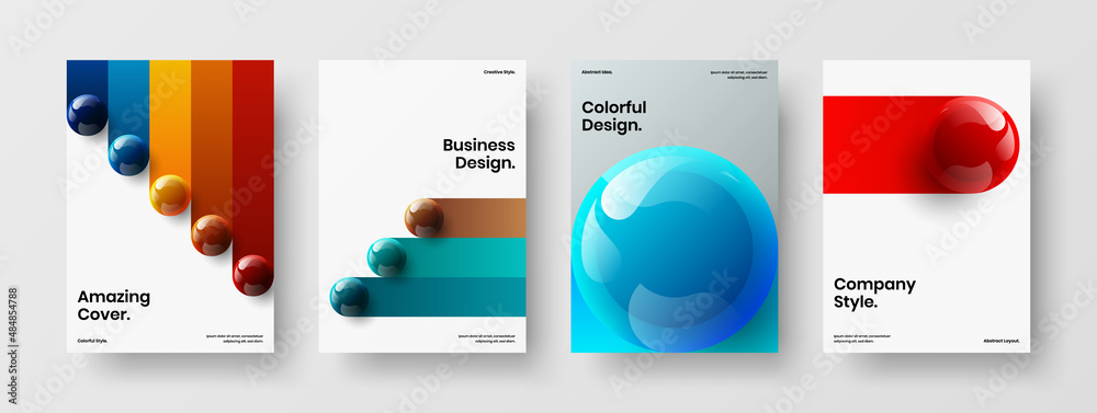 Original banner design vector illustration bundle. Clean 3D spheres ...
