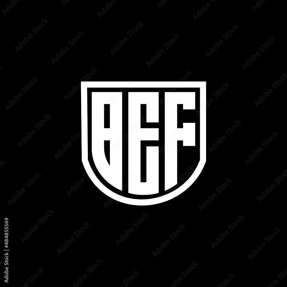 BEF letter logo design with black background in illustrator, vector ...