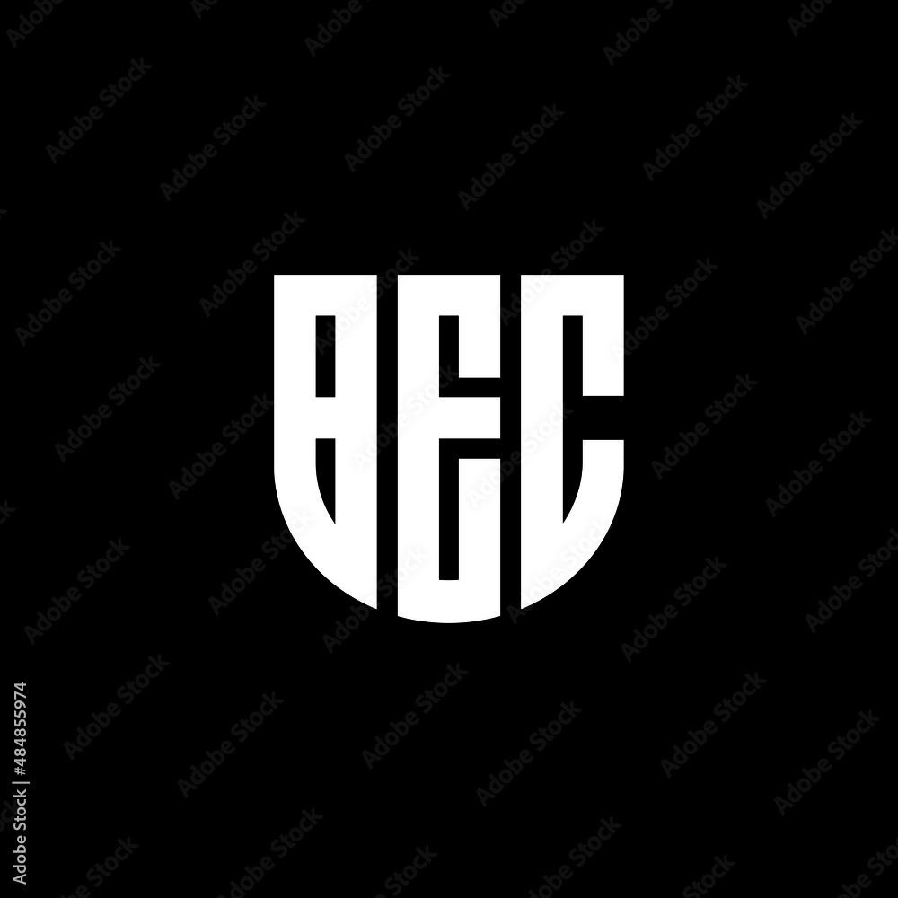 BEC letter logo design with black background in illustrator, vector ...