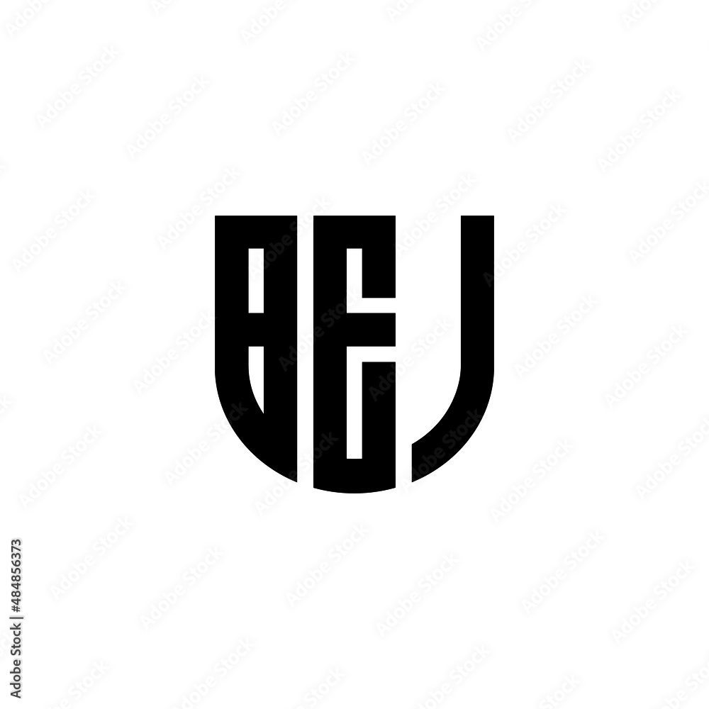 Vecteur Stock BEJ letter logo design with white background in ...