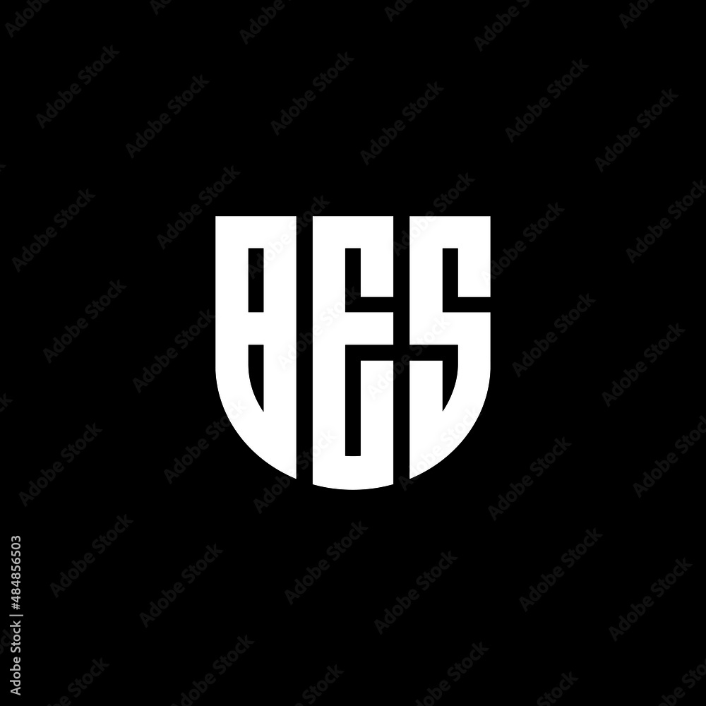 BES letter logo design with black background in illustrator, vector ...