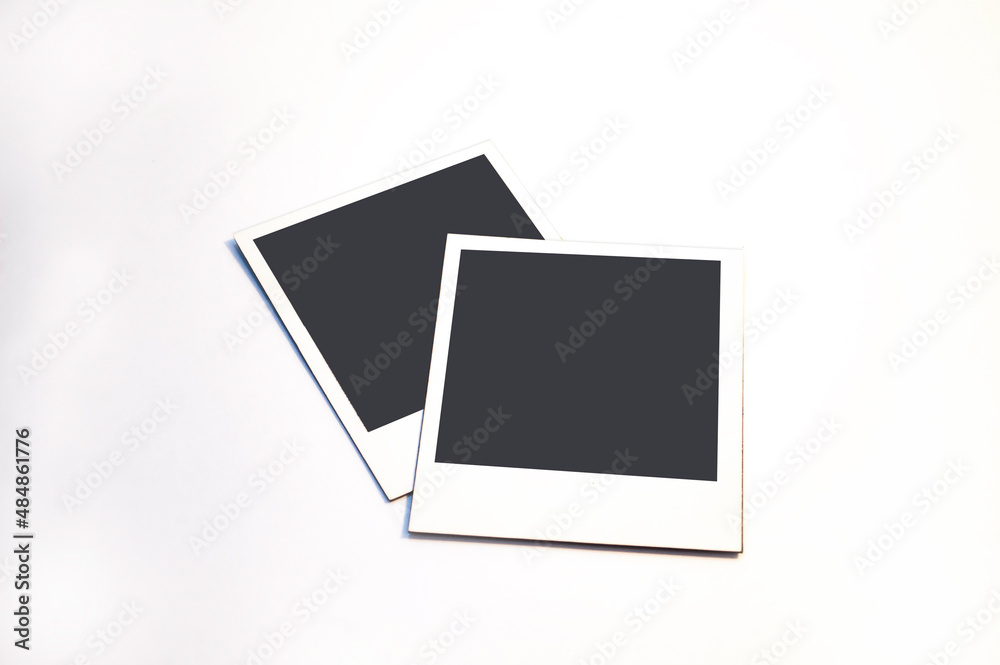 top view template of polaroid shots on white background Stock Photo ...