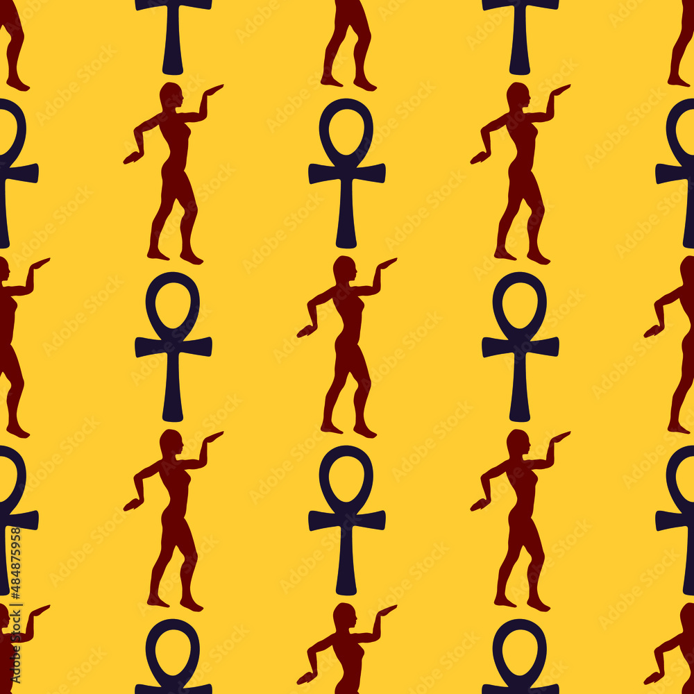 Ancient Egypt seamless pattern. Classic elements of Egypt. Symbol of ...