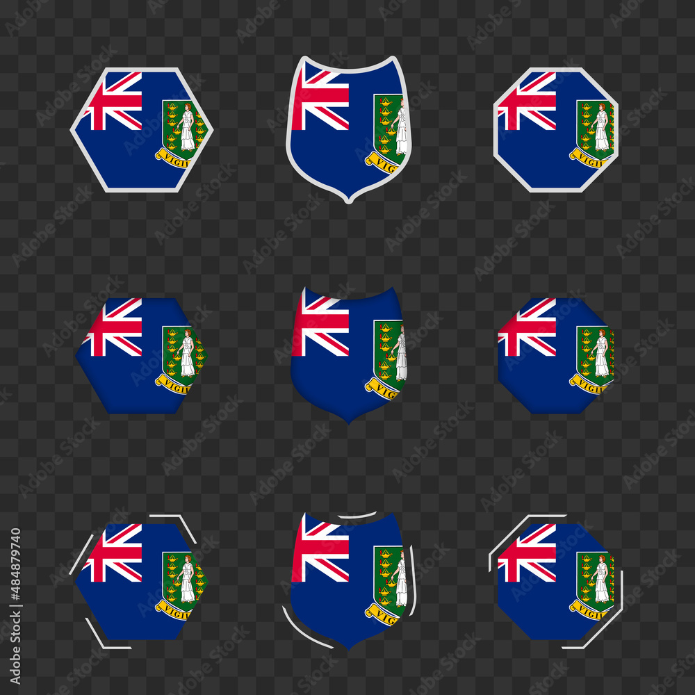 National symbols of British Virgin Islands on a dark transparent ...