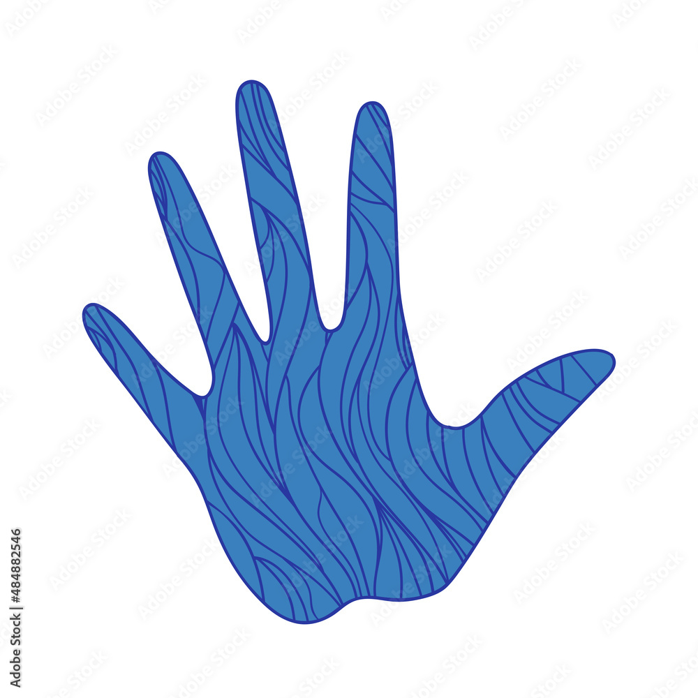 Hand with abstract patterns on isolation background. Design for ...