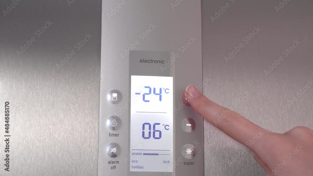 Refrigerator display with preset temperature for refrigerator and ...