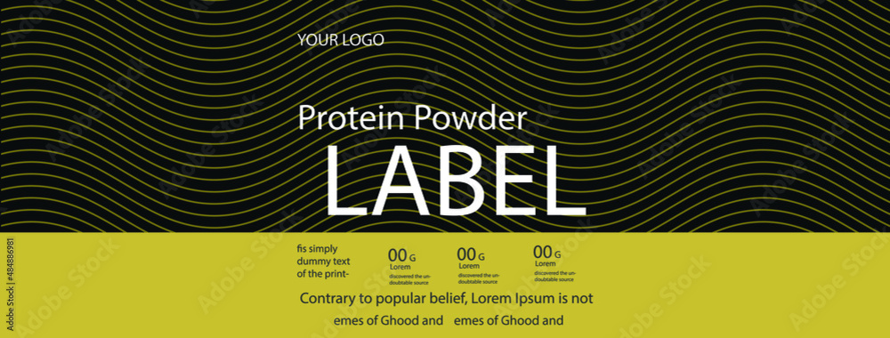 Bottle label, Package template design, Label design, protein label ...