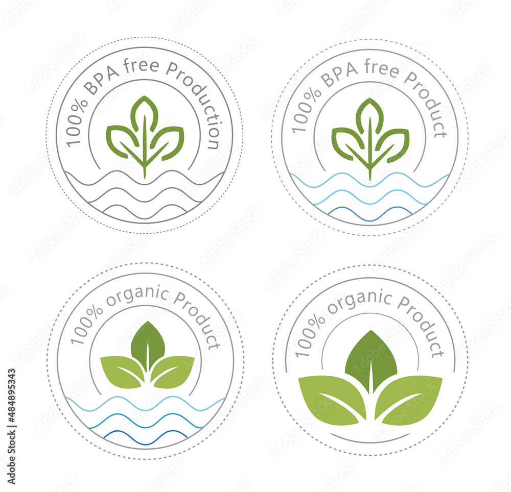 Bio eco logo icon vector set Stock Vector | Adobe Stock