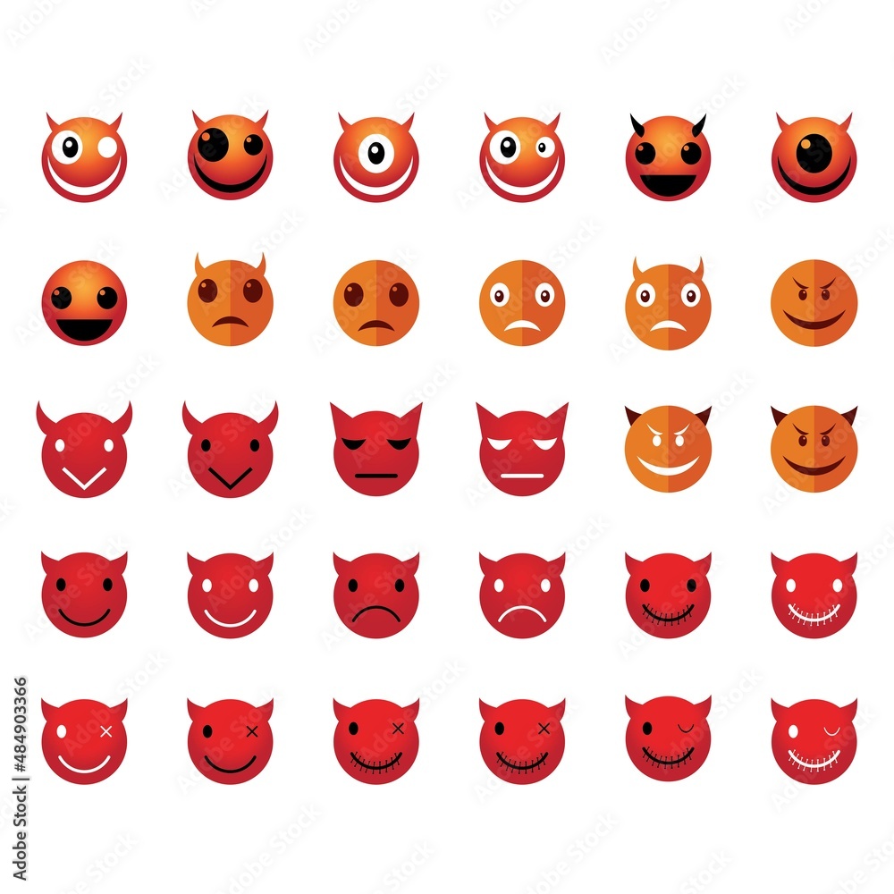 Devil horn Vector icon for emoji or emoticon logo chat and other Stock ...