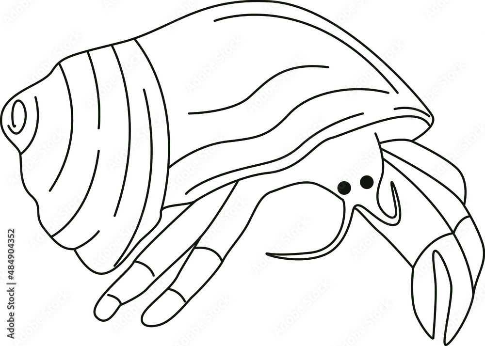 vector cute illustration, character, ocean dweller, underwater world ...