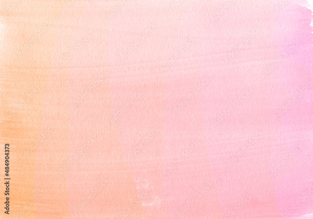 Pink orange watercolor gradient background. Watercolor paper texture ...