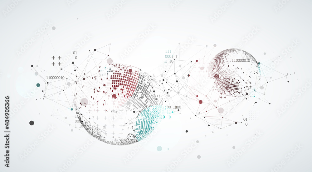 Abstract technology sphere background. Global network concept. Stock ...
