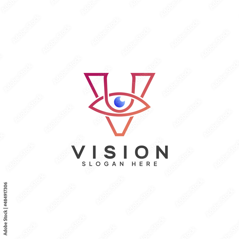 Vision Vector Logo Letter V Logo Vector. Stock Vector | Adobe Stock