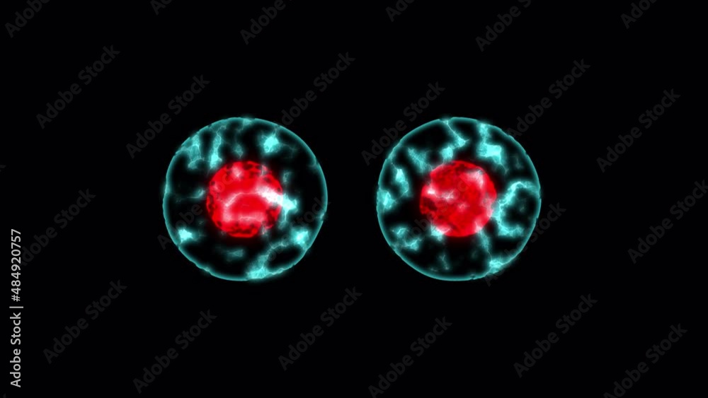 Stem cells dividing into two under the microscope 4K visual effects 3D ...