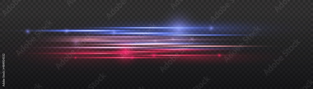 Red blue special effect, horizontal police line Stock Vector | Adobe Stock