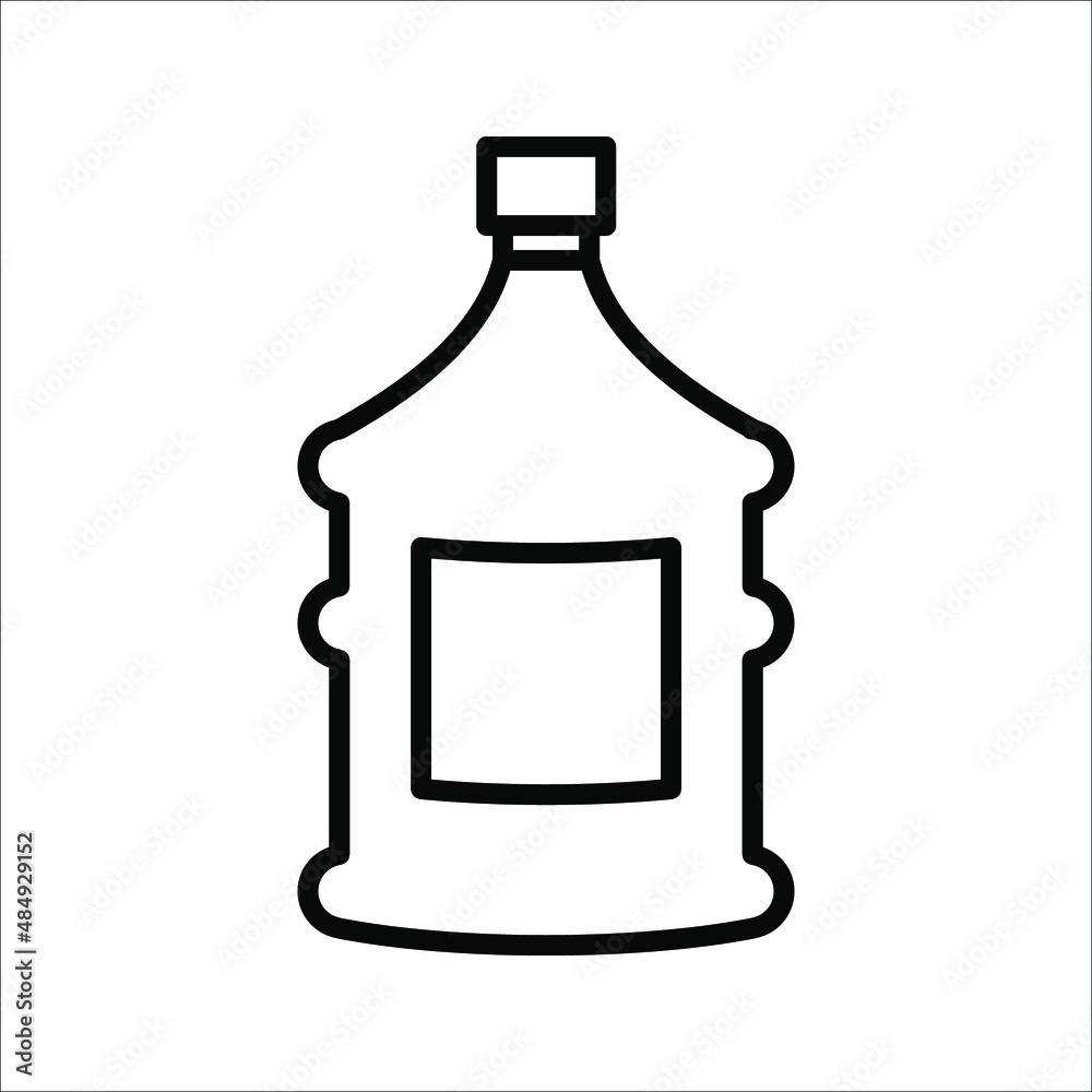 Vector illustration of gallon icon large clear plastic bottled mineral ...