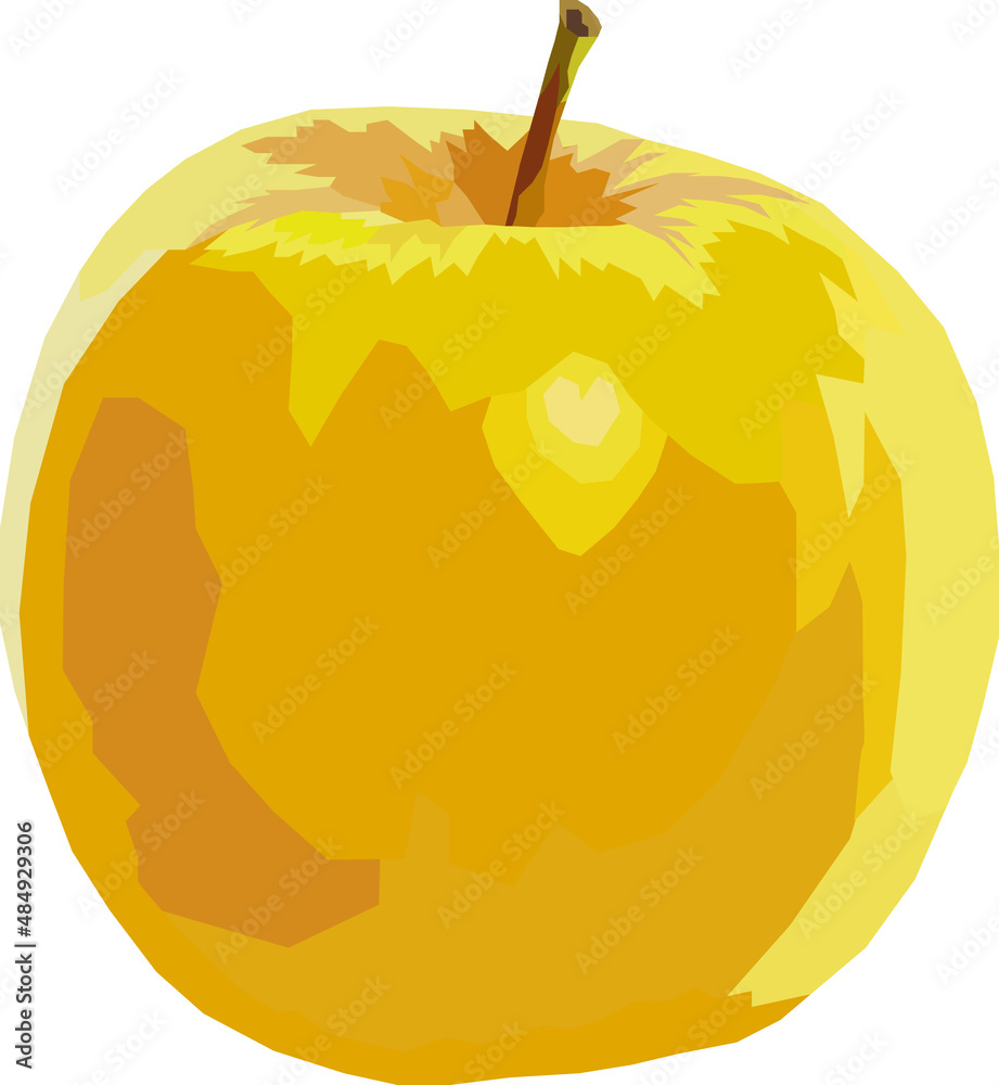 yellow apple isolated vector illustration Stock Vector | Adobe Stock