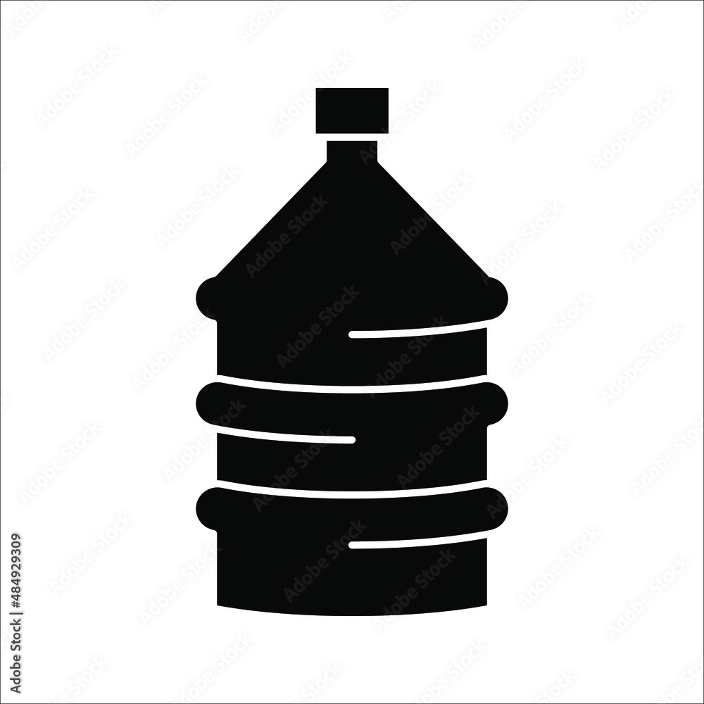 Vector illustration of gallon icon large clear plastic bottled mineral ...