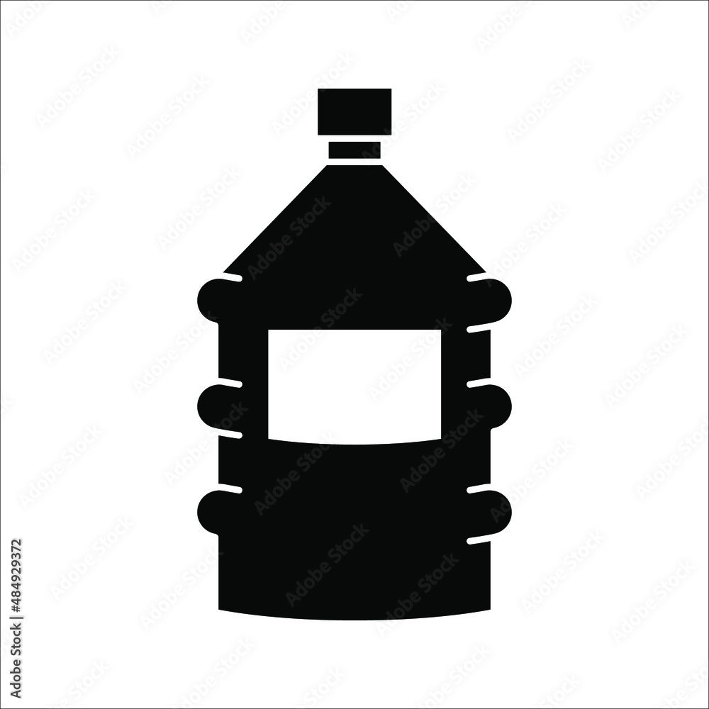 Vector illustration of gallon icon large clear plastic bottled mineral ...
