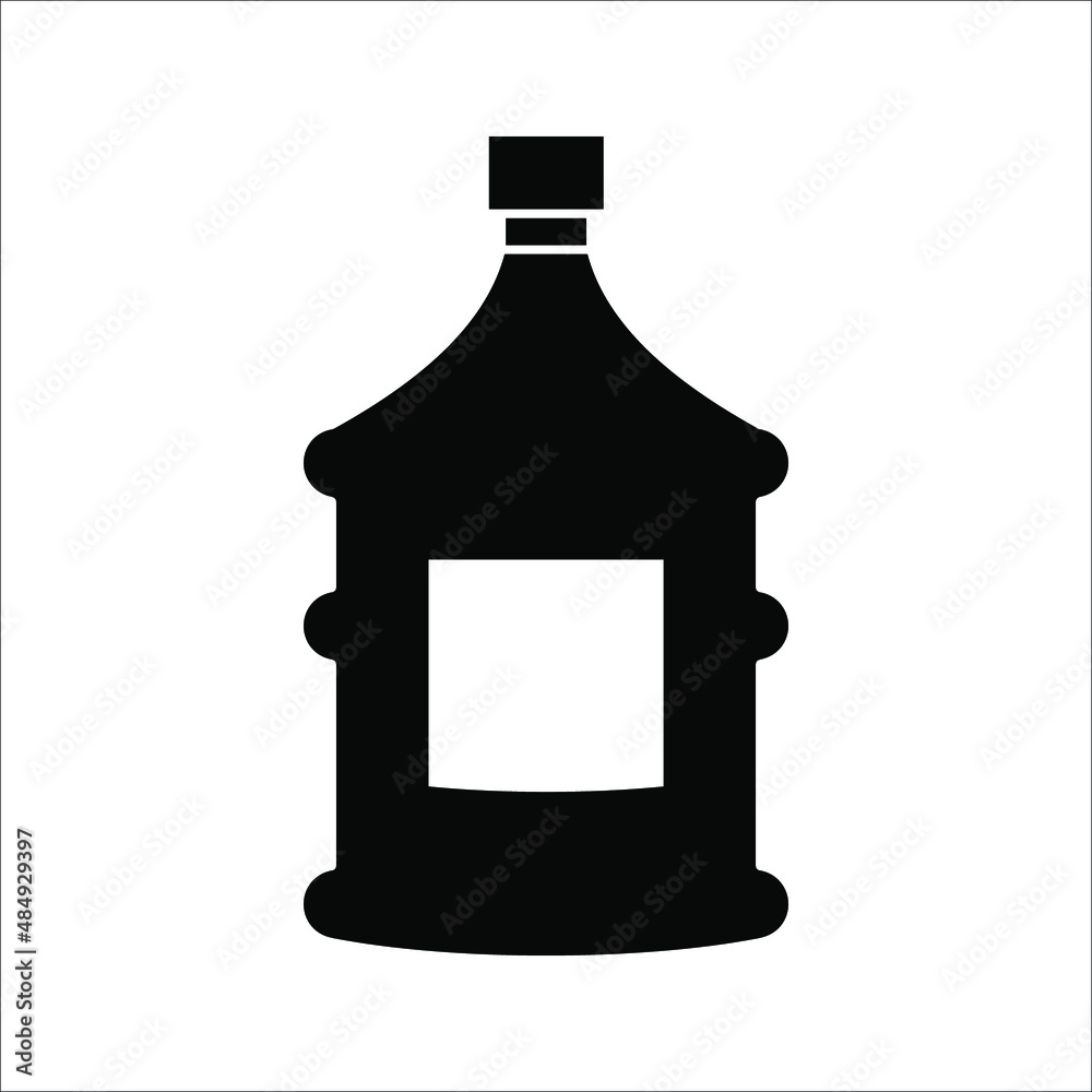 Vector illustration of gallon icon large clear plastic bottled mineral ...