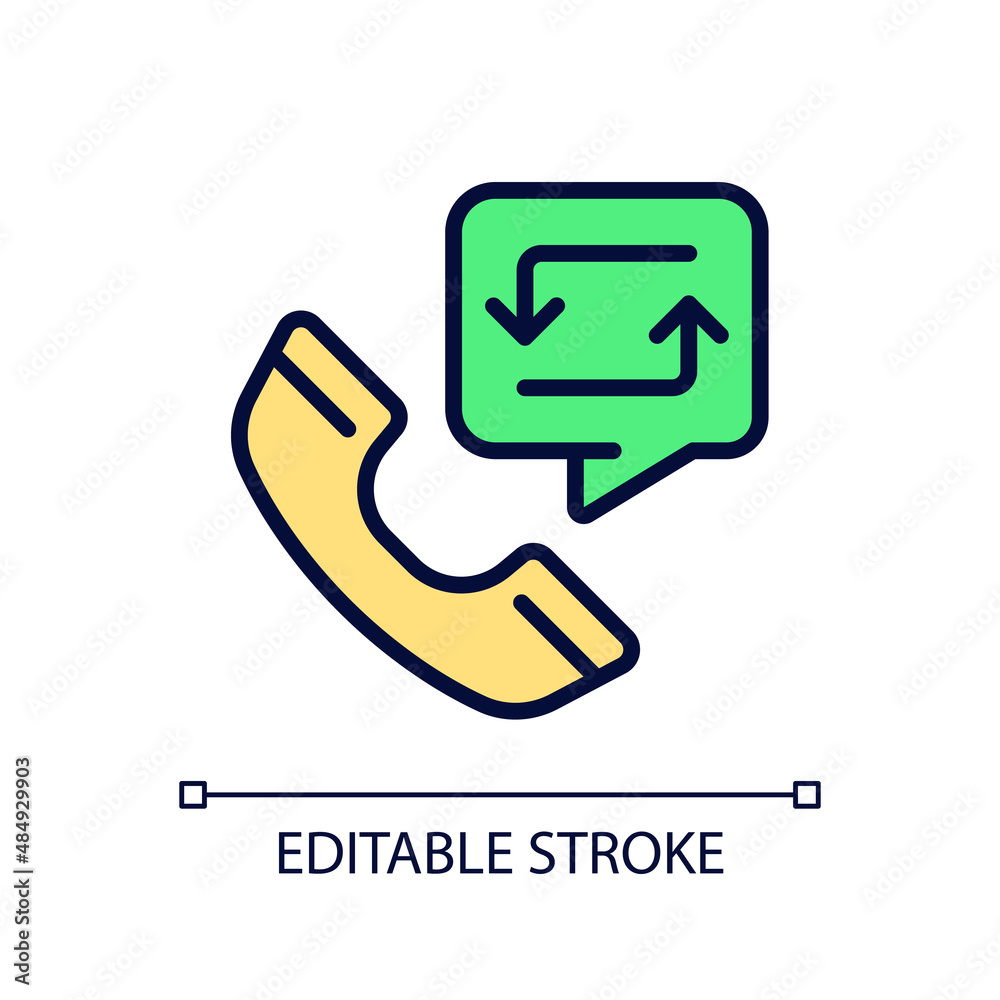 Call back option pixel perfect RGB color icon. Interactive voice system ...