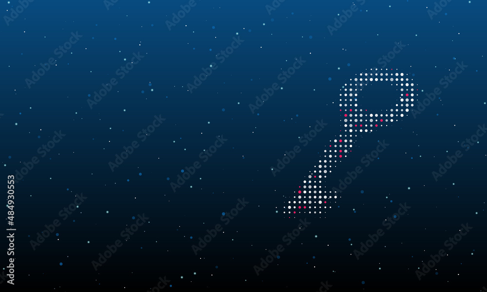 On the right is the old key symbol filled with white dots. Background ...