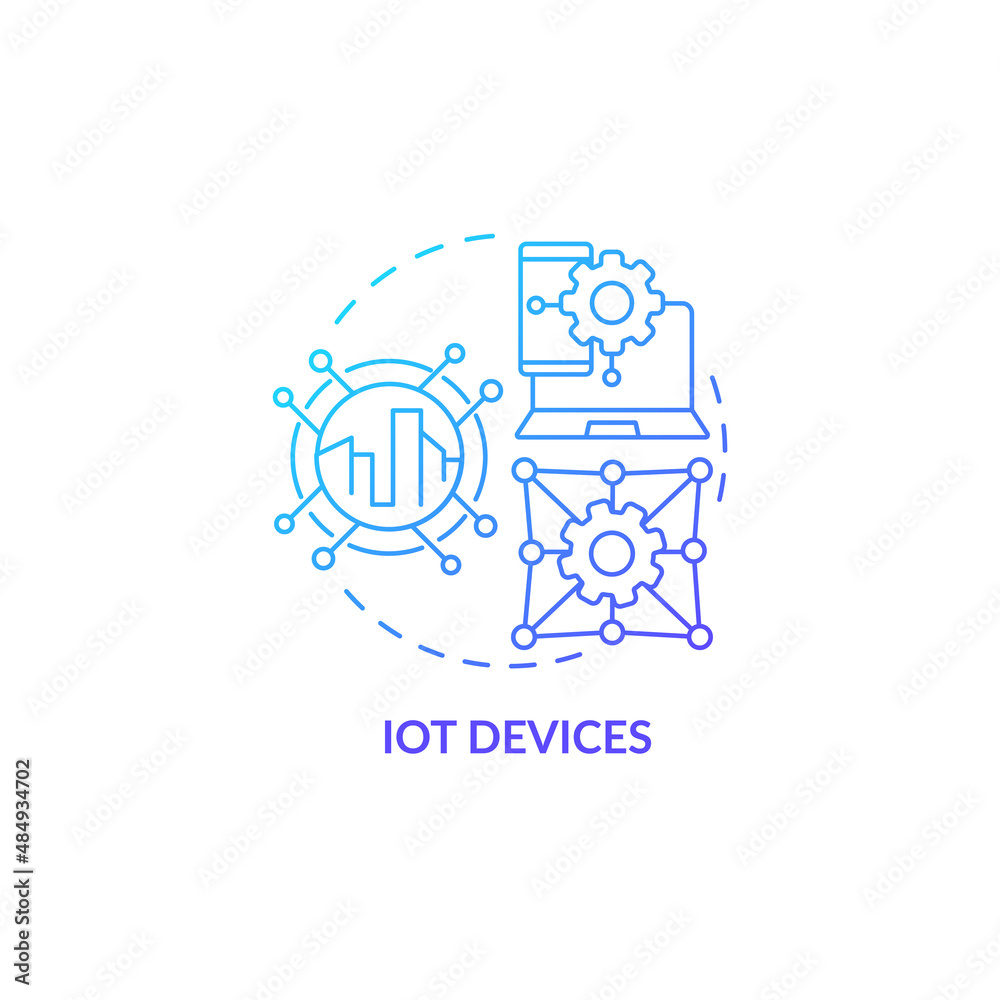 Iot devices blue gradient concept icon. Smart technology product ...