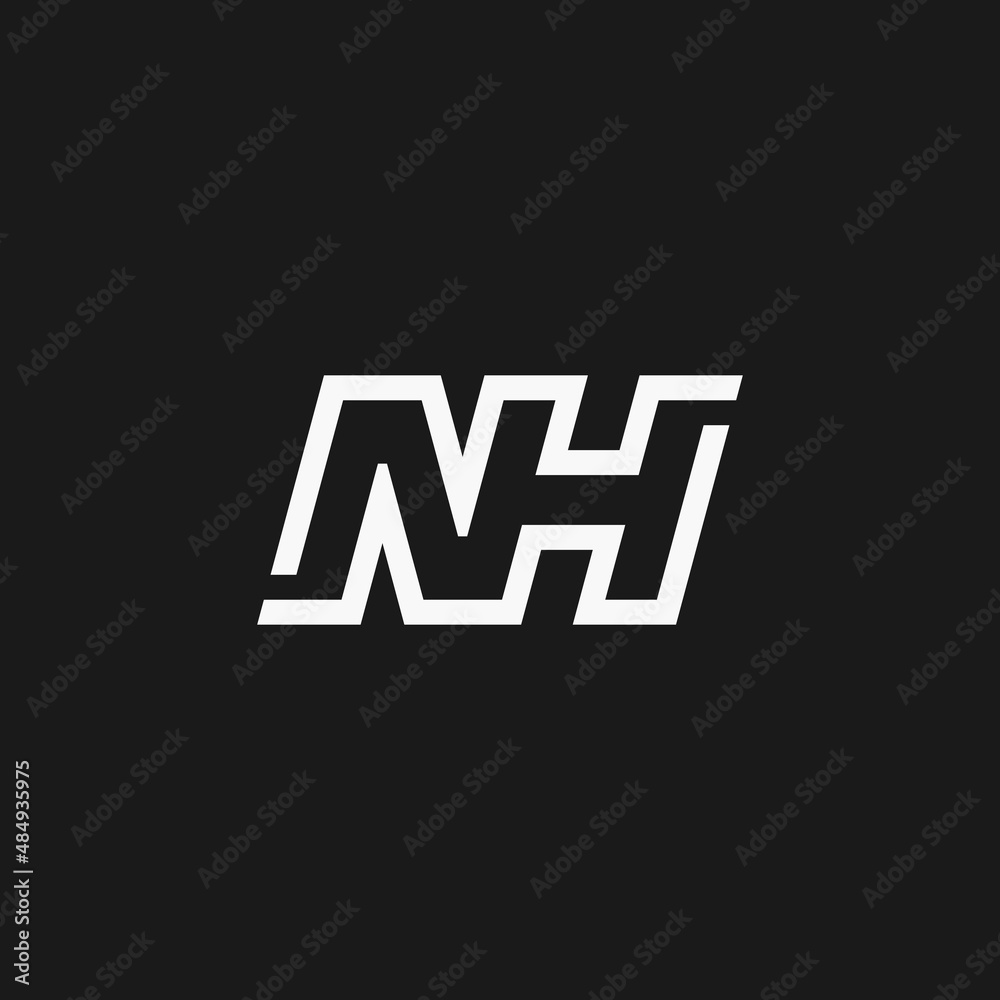 Initials Letter NH Monogram logo design inspiration Stock Vector ...