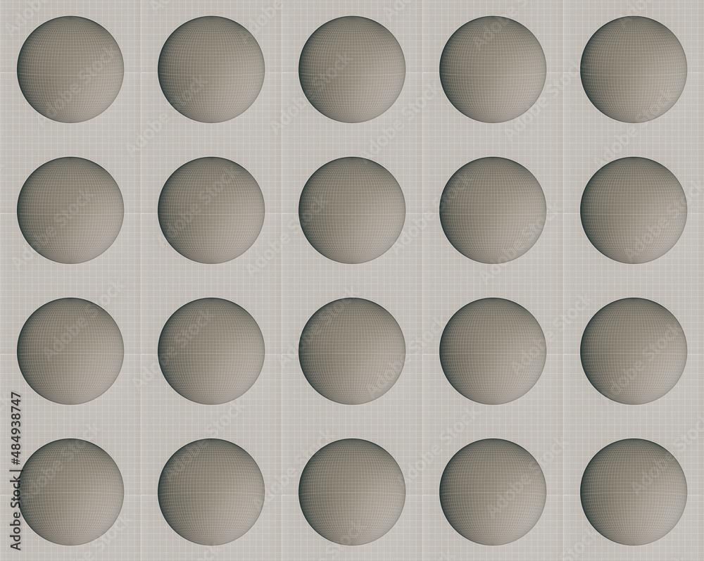orthogonal diagram background with hemispherical figures. Stock ...
