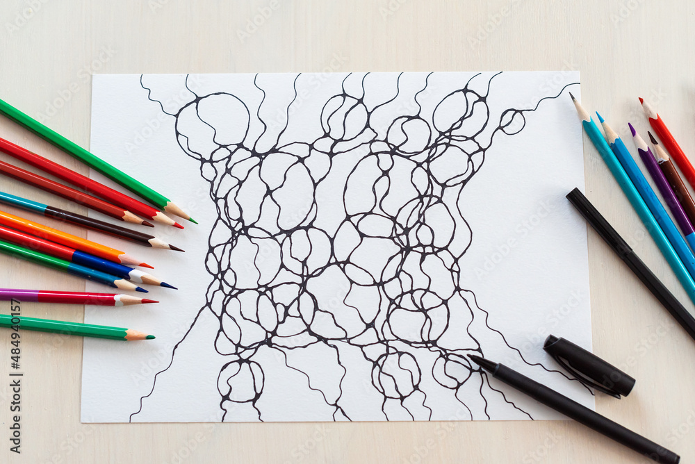 Neurographic art, mental health, creativity, psychology, adult fine ...