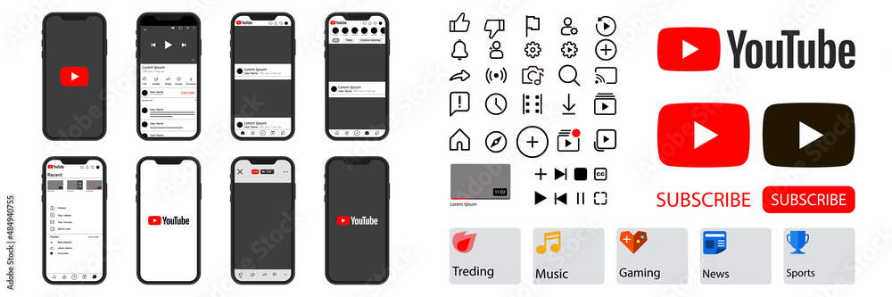 YouTube logo. YouTube website. Vector illustration Stock Vector | Adobe ...