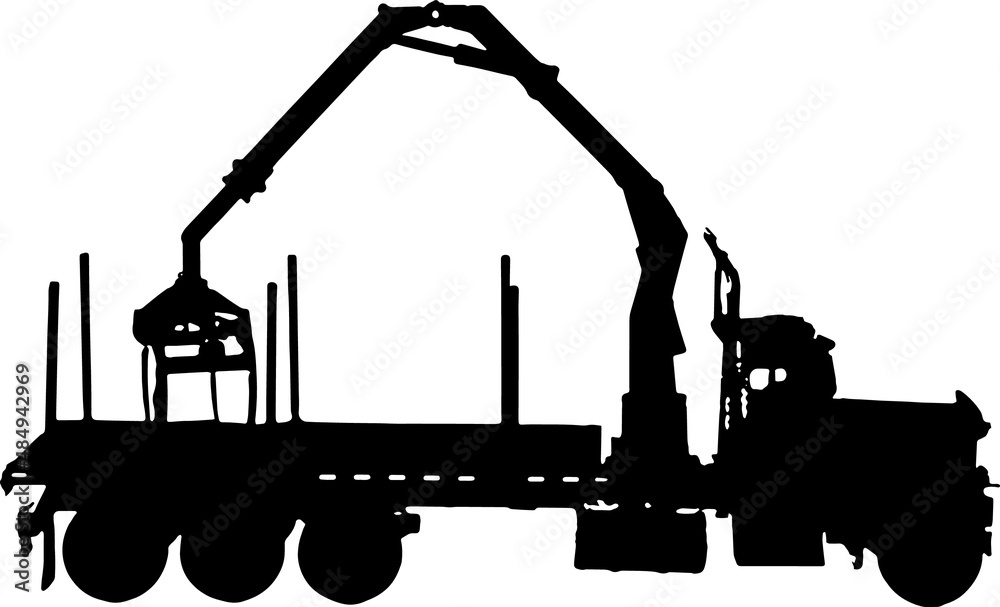 logging truck EPS, logging truck Silhouette, logging truck Vector ...