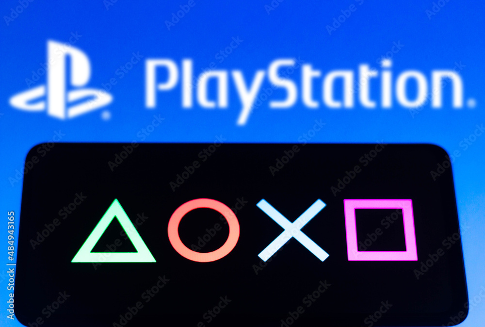 February 4, 2022, Brazil. In this photo illustration, a PlayStation (PS ...