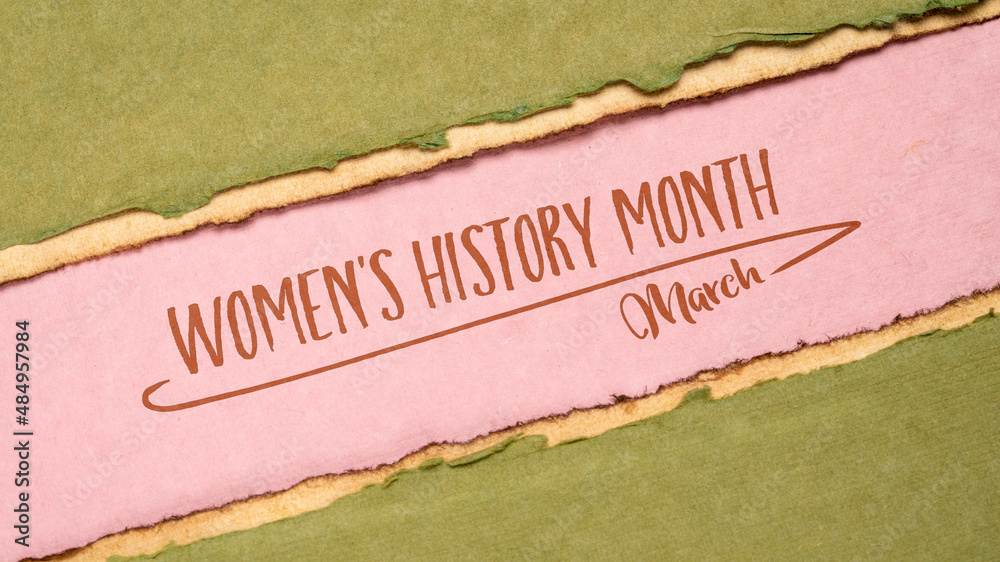 March Women History Month, handwriting on a handmade paper ...