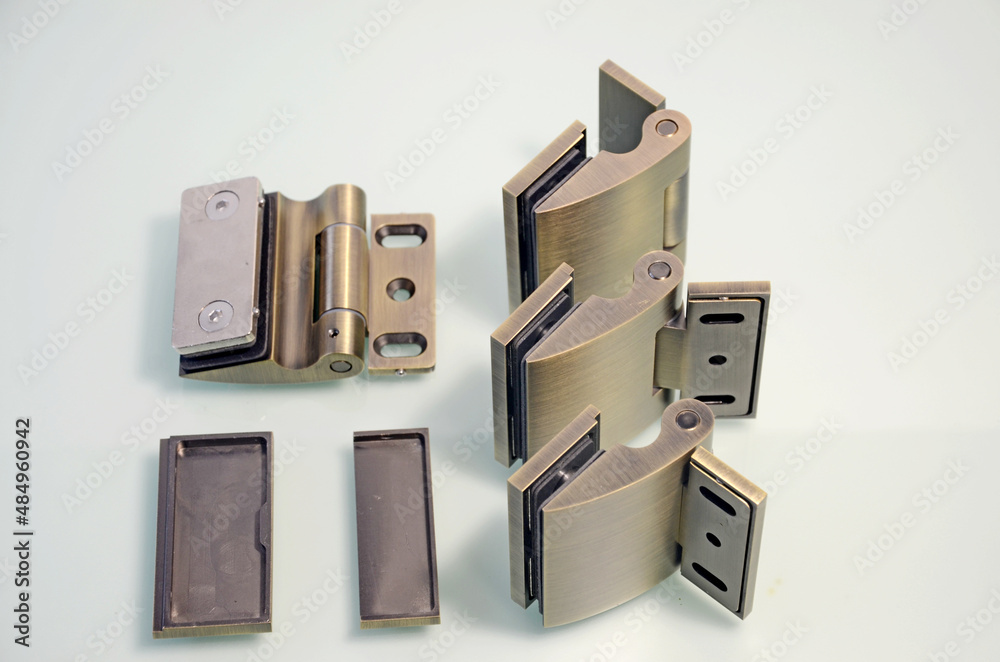 Bronze hinges for glass doors. Glass accessories. Fixings for glass ...