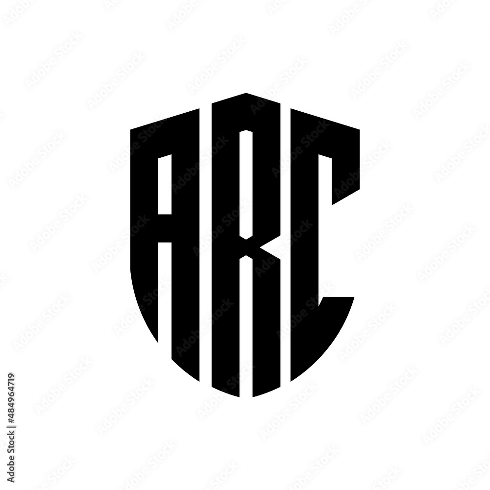 ARC letter logo design. ARC modern letter logo with black background ...