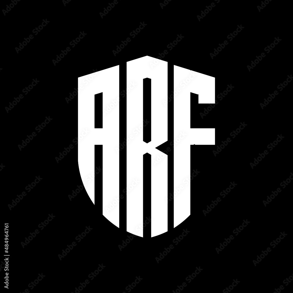 ARF letter logo design. ARF modern letter logo with black background ...