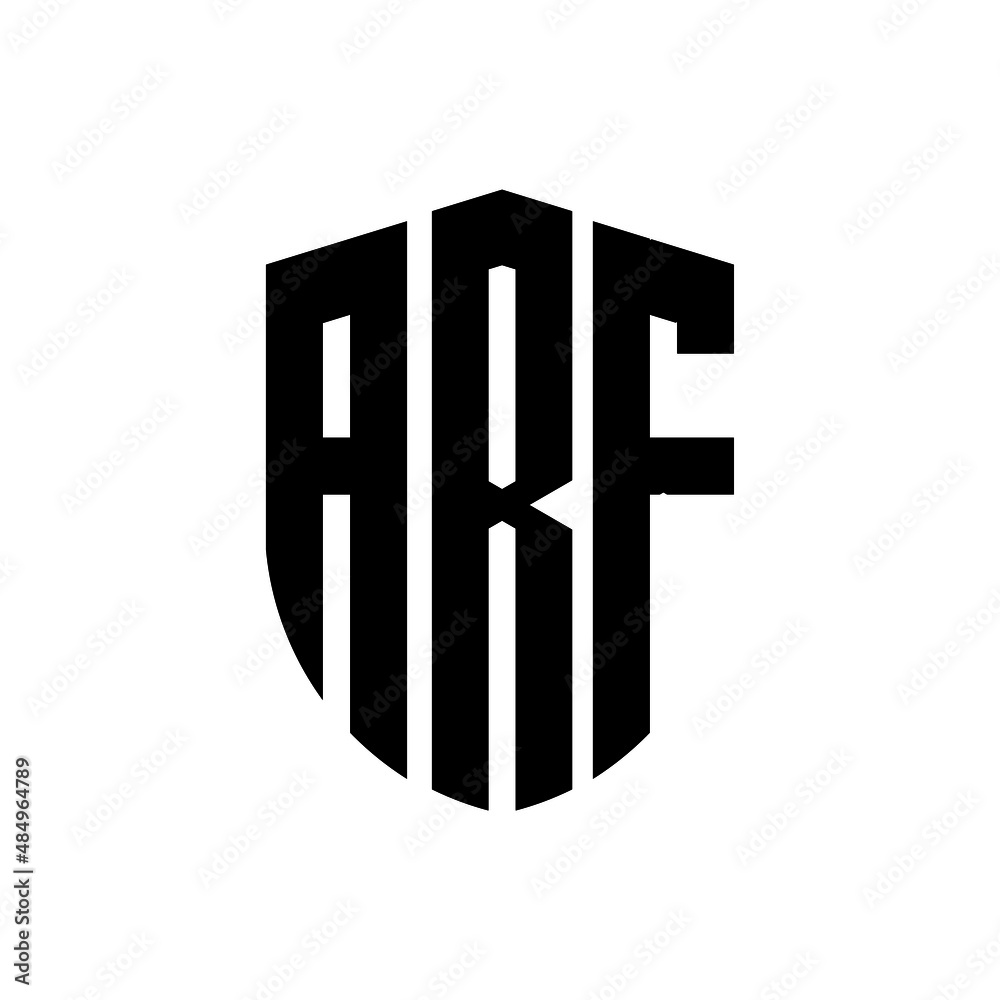 ARF letter logo design. ARF modern letter logo with black background ...