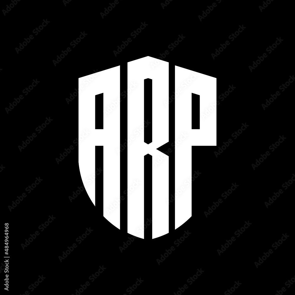 ARP letter logo design. ARP modern letter logo with black background ...