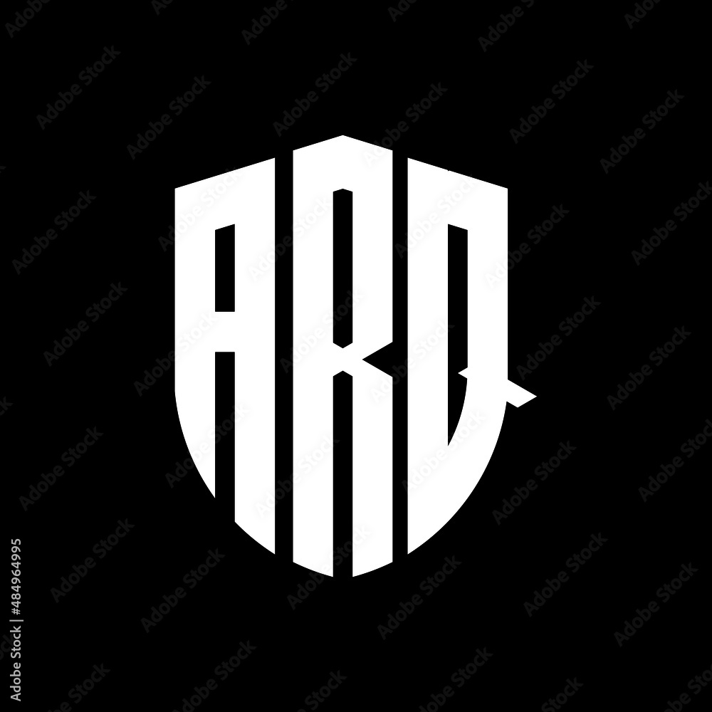 ARQ letter logo design. ARQ modern letter logo with black background ...