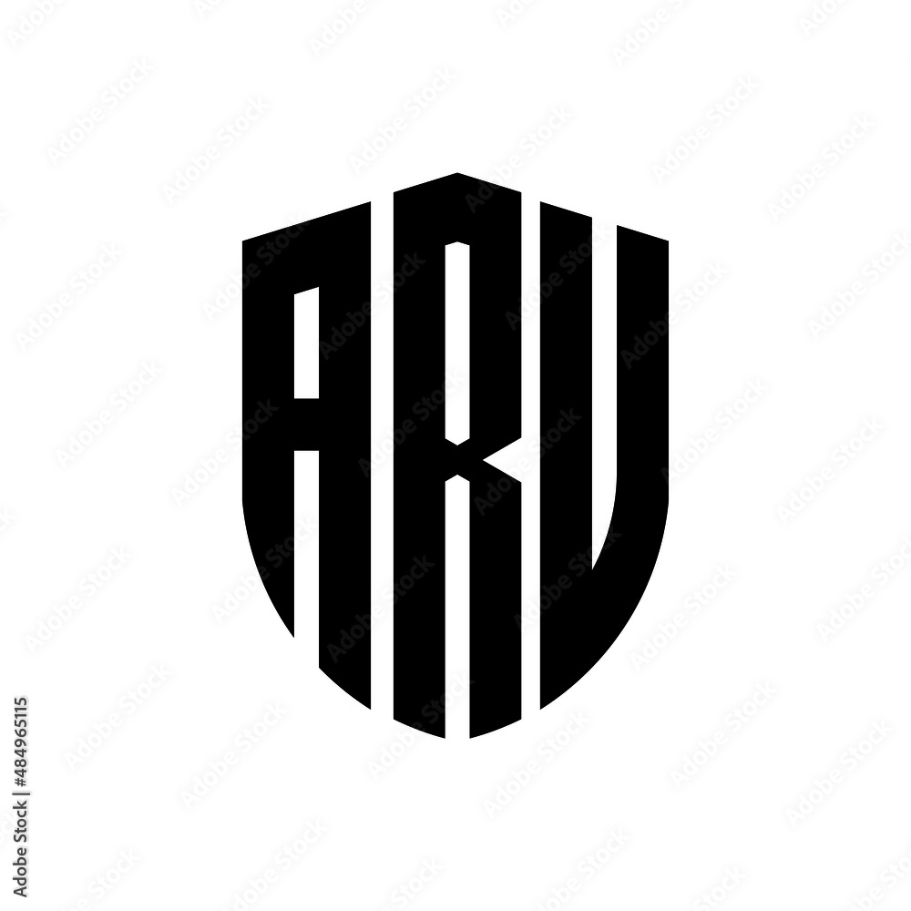 ARV letter logo design. ARV modern letter logo with black background ...