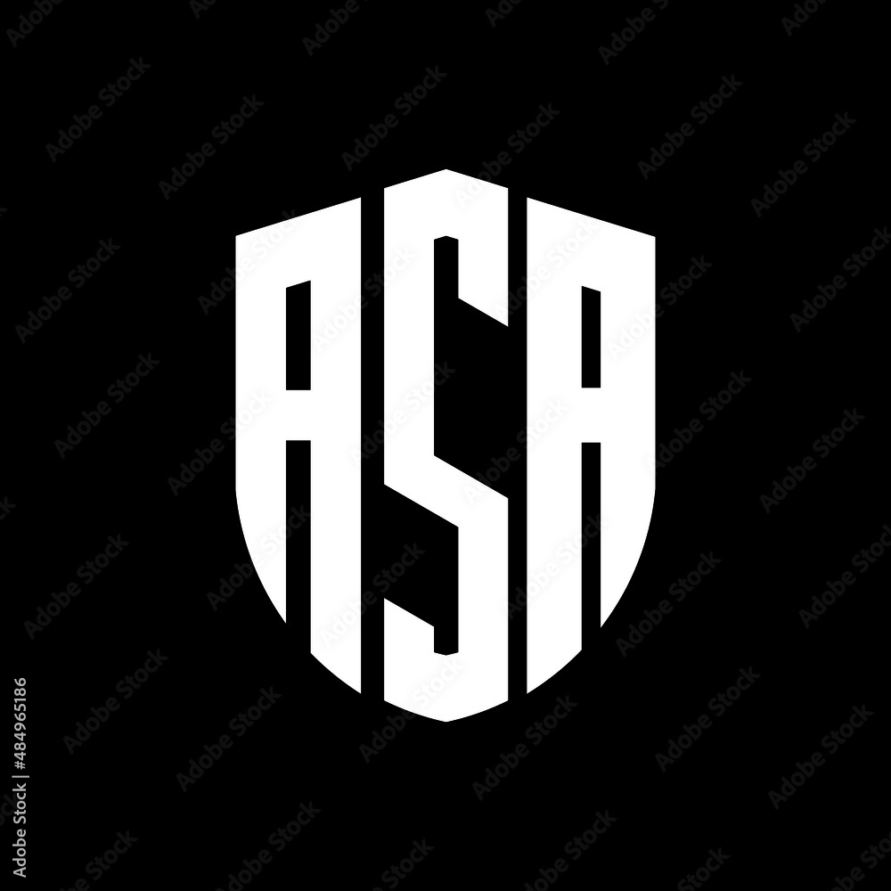 ASA letter logo design. ASA modern letter logo with black background ...