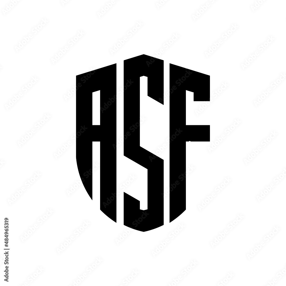 ASF letter logo design. ASF modern letter logo with black background ...