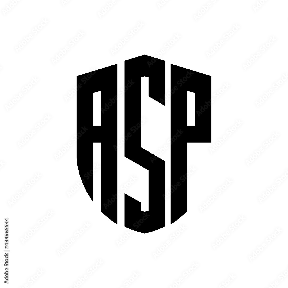 ASP letter logo design. ASP modern letter logo with black background ...